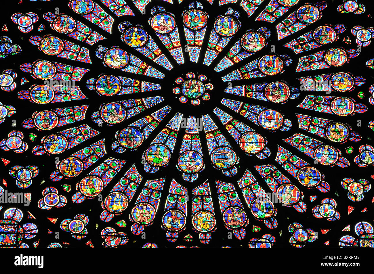 Rose window on Notre Dame Cathedral, Île de la Cité, Paris, Île-de ...