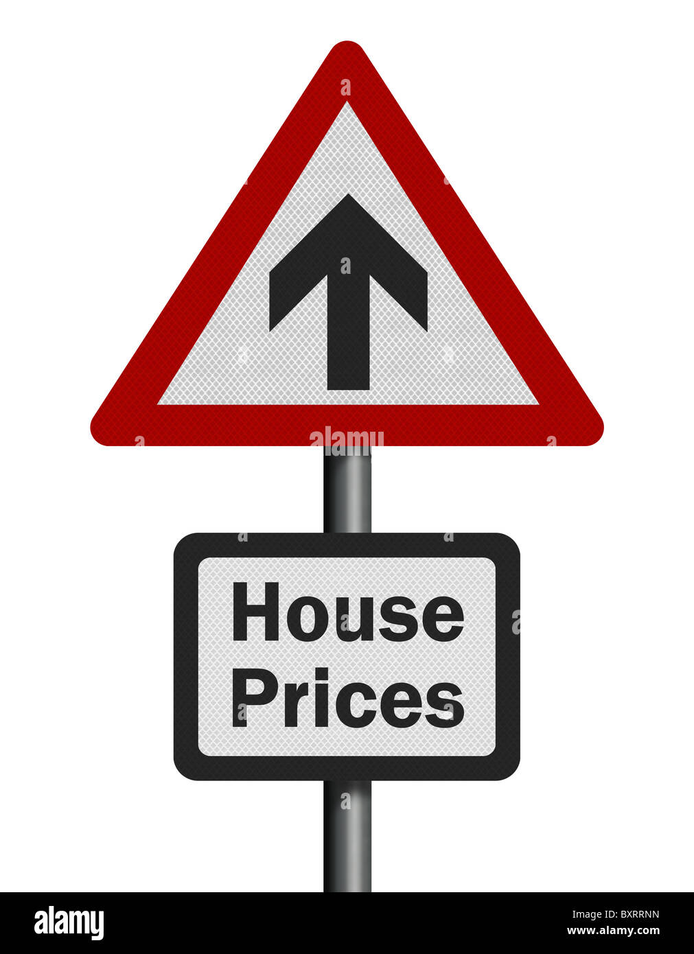 Photo realistic 'house prices rise' sign, isolated on white Stock Photo ...