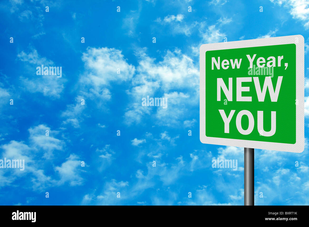 'New Year, New You' photo realistic sign with space for your text Stock ...