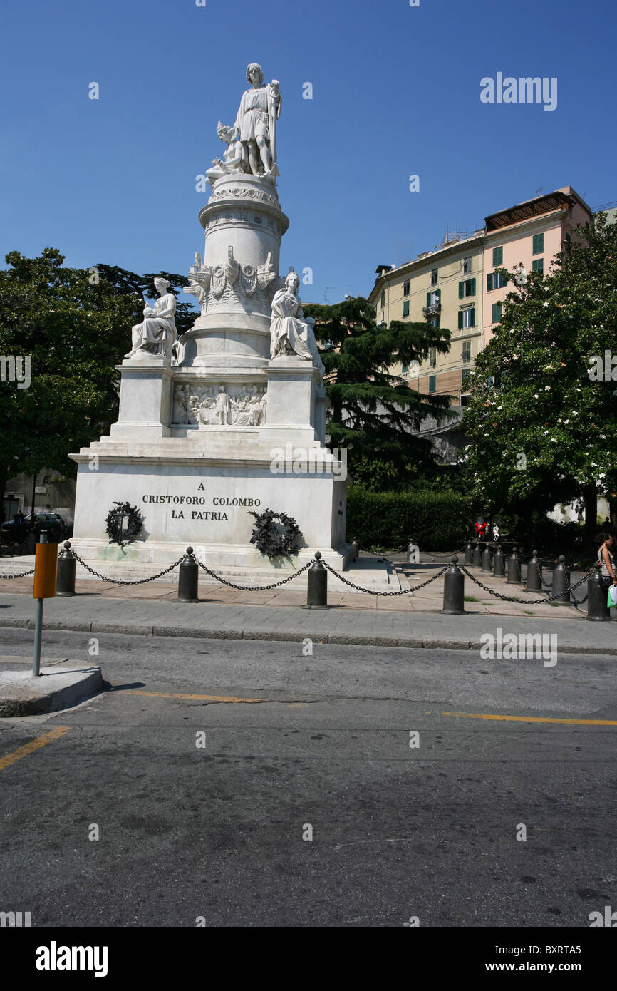 Cristoforo Colombo monument,Piazza Principe square, Genoa, Ligury ...