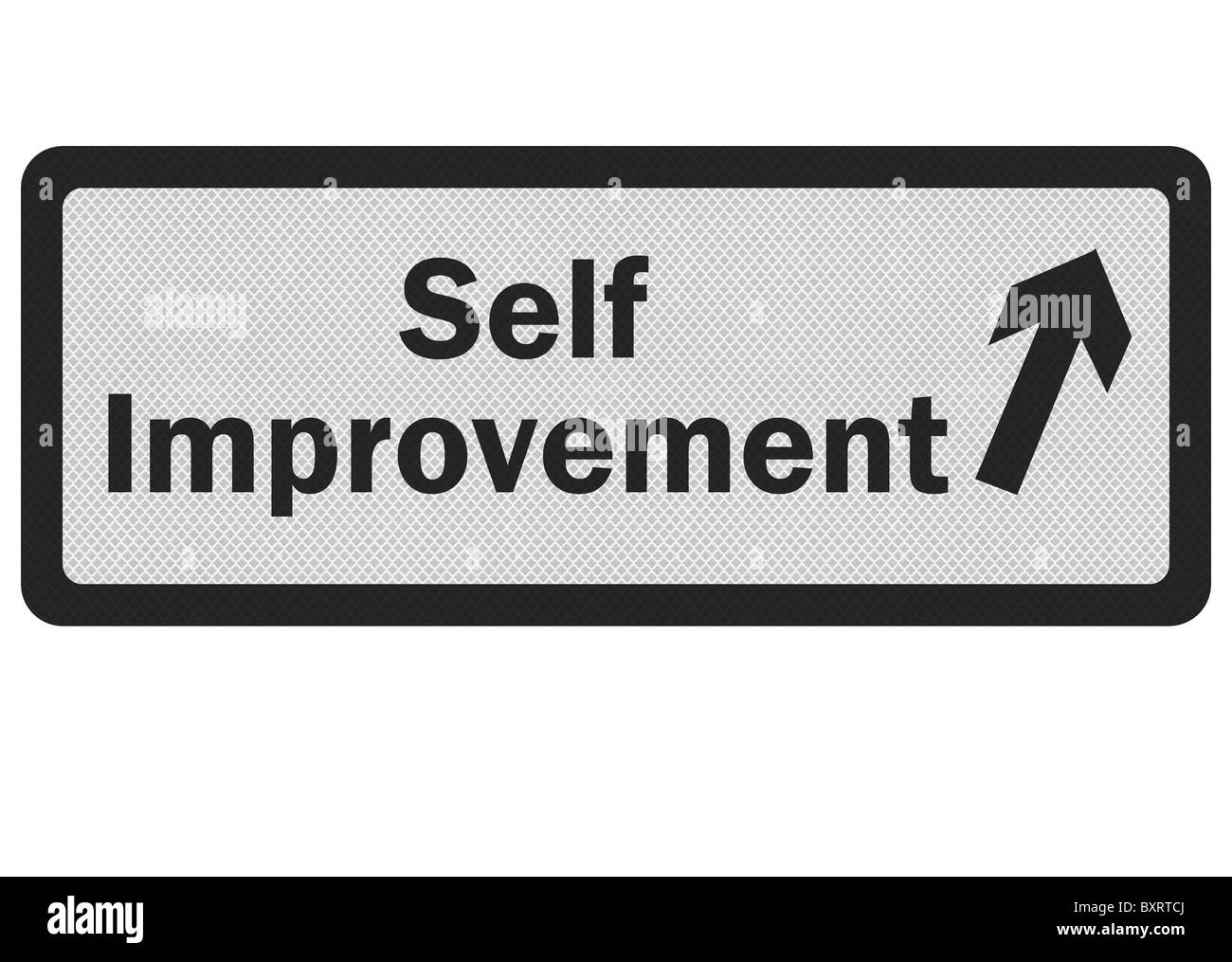 Photo realistic 'self improvement' sign, isolated on white Stock Photo ...