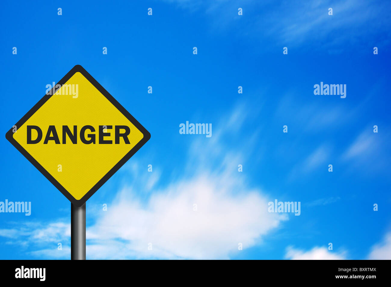 Photo realistic 'danger' sign, with space for text overlay Stock Photo ...