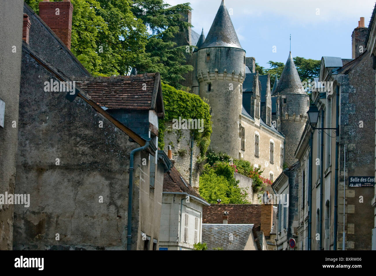 France, Loire, Montresor, View of castle in village Stock Photo - Alamy
