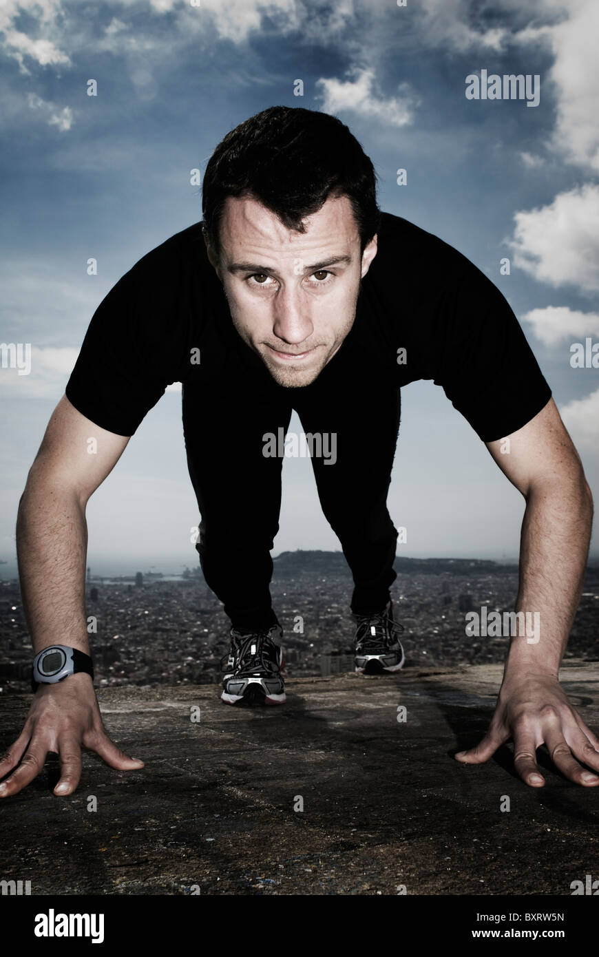 men ready to run Stock Photo - Alamy