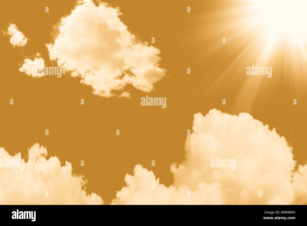 beautiful blue sky and white clouds with sunny rays Stock Photo - Alamy