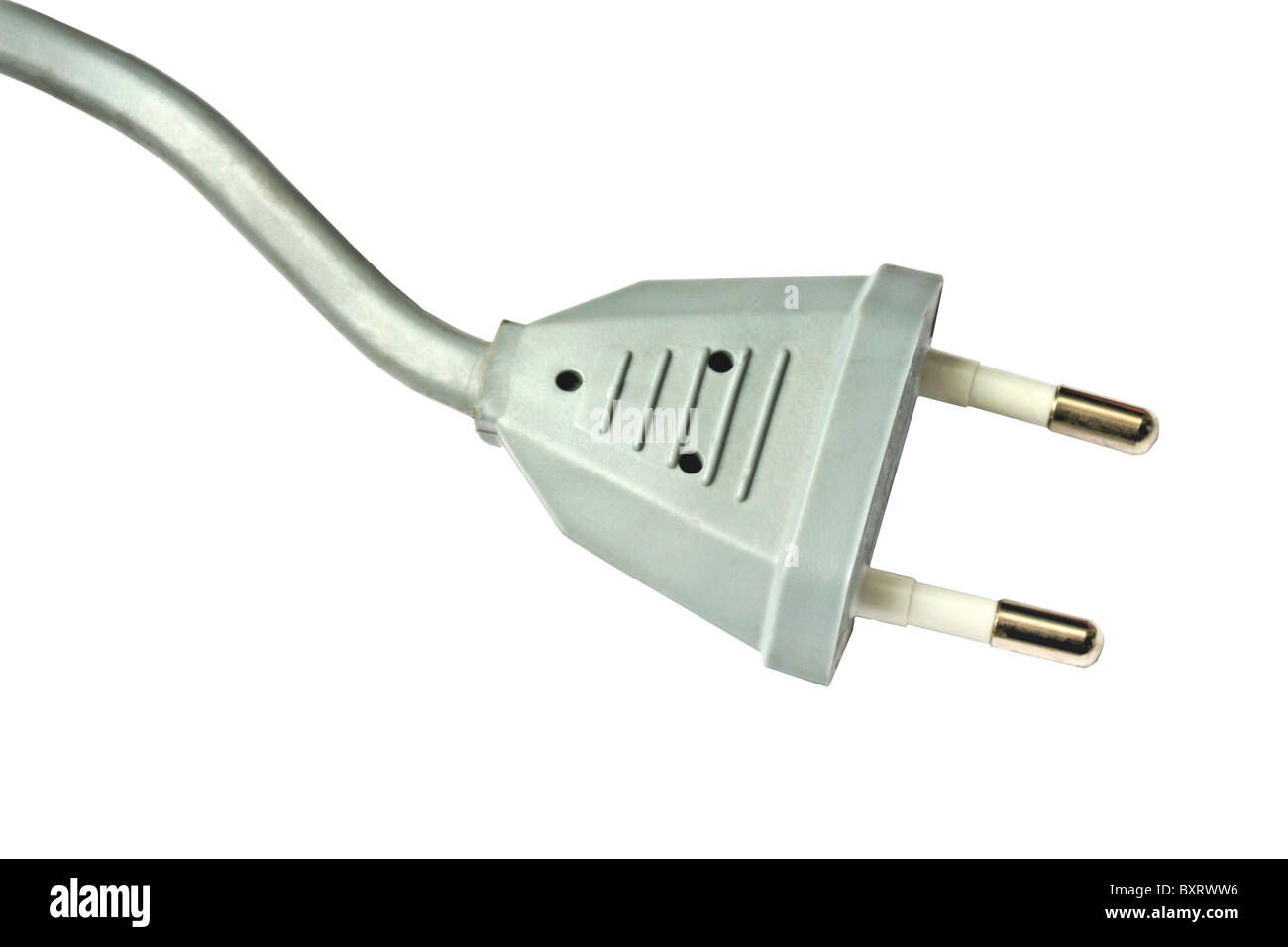 Gray electric plug isolated on white background Stock Photo - Alamy