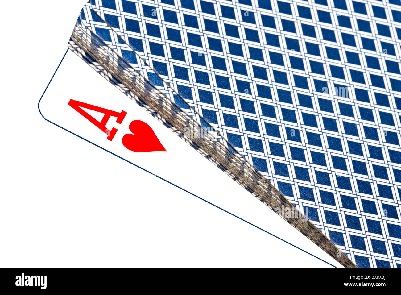 Ace of heart closeup on white background Stock Photo - Alamy