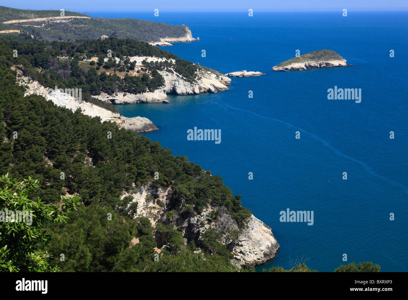 Rock or Isola di Campi, coast between Vieste and Mattinata, Gargano ...