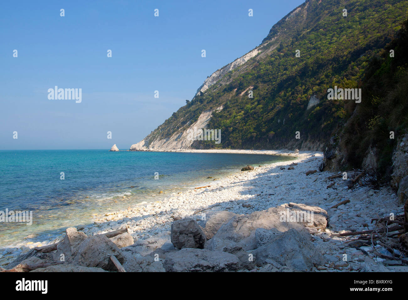 Beach, Portonovo Bay, Parco regionale del Conero, Marche, Italy Stock ...
