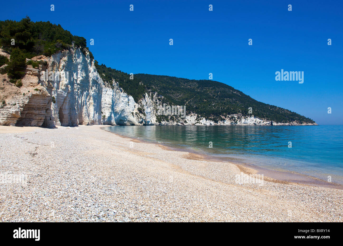 Vignanotica Bay, coast between Mattinata and Vieste, Gargano Promontory ...