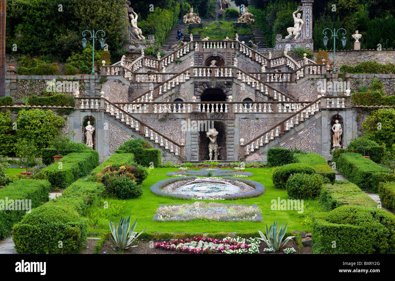 Flight of steps, Garden, Vila Garzoni, Collodi, Tuscany, Italy Stock ...
