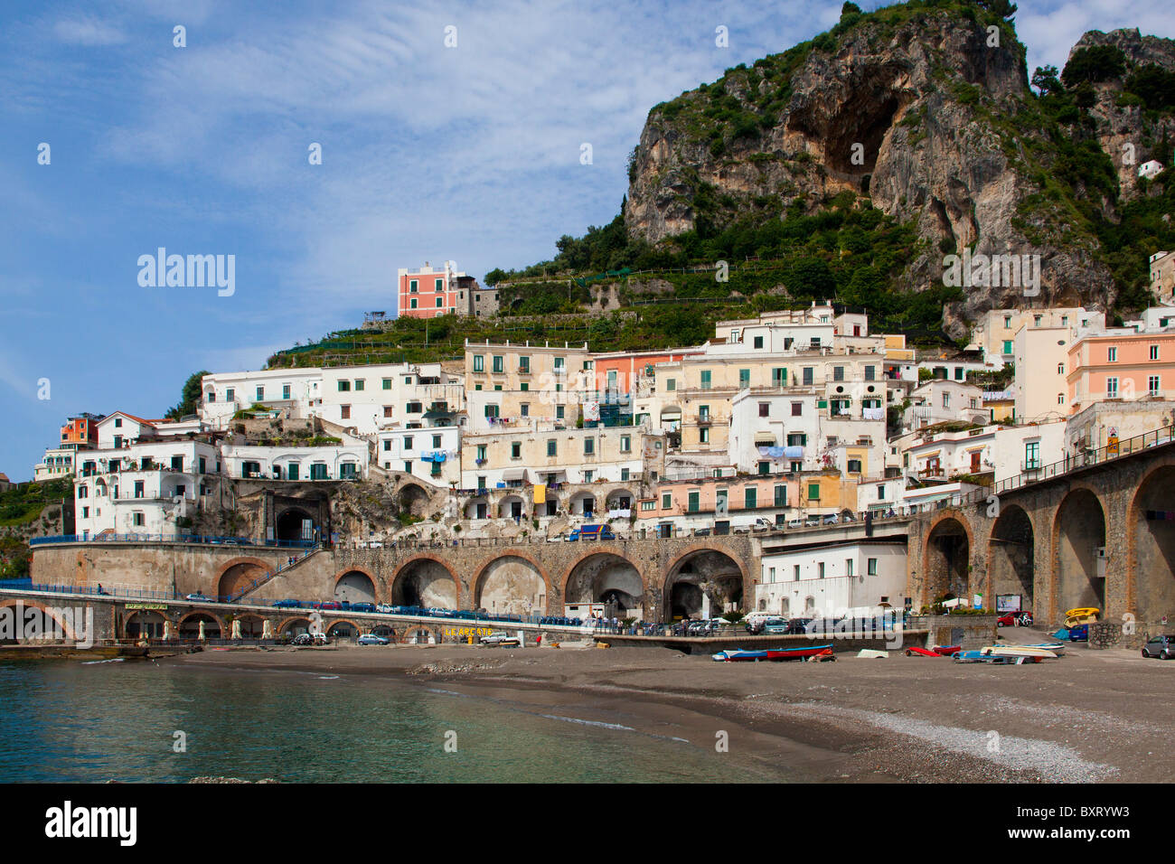 Cityscape, Minori, Gulf of Salerno, Amalfi Coast, Campania, Italy Stock ...