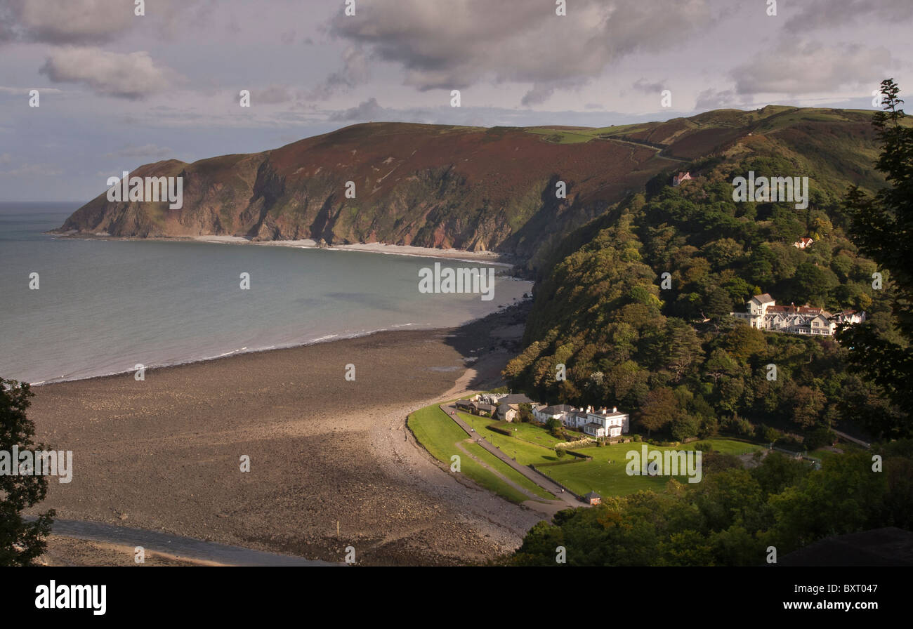 Lynmouth Beach and Countisbury Hill, North Devon, UK Stock Photo - Alamy