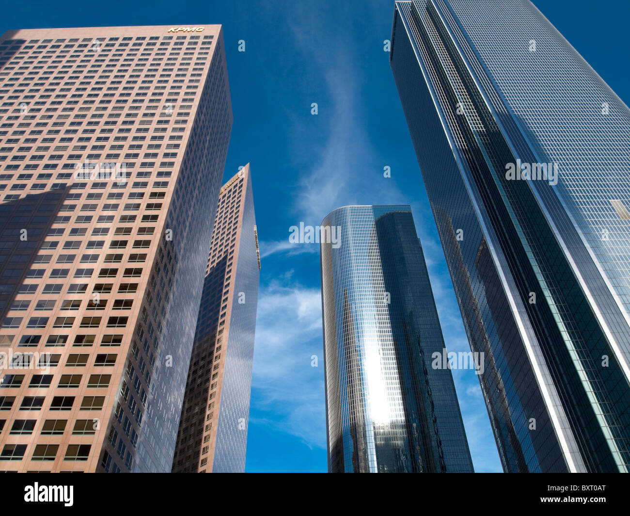 One and Two California Plaza, and the Wells Fargo Tower, Downtown Los ...