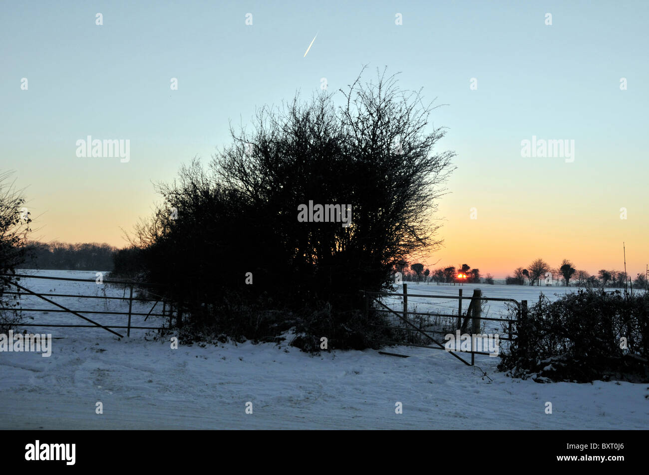 Whitminster Gloucestershire UK Sun Set Stock Photo - Alamy