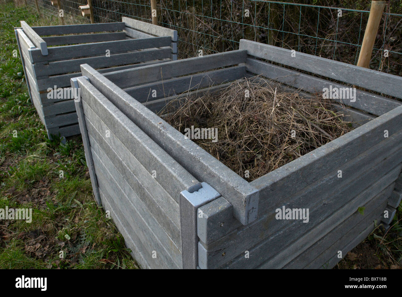 Recycled plastic compost bins Stock Photo - Alamy