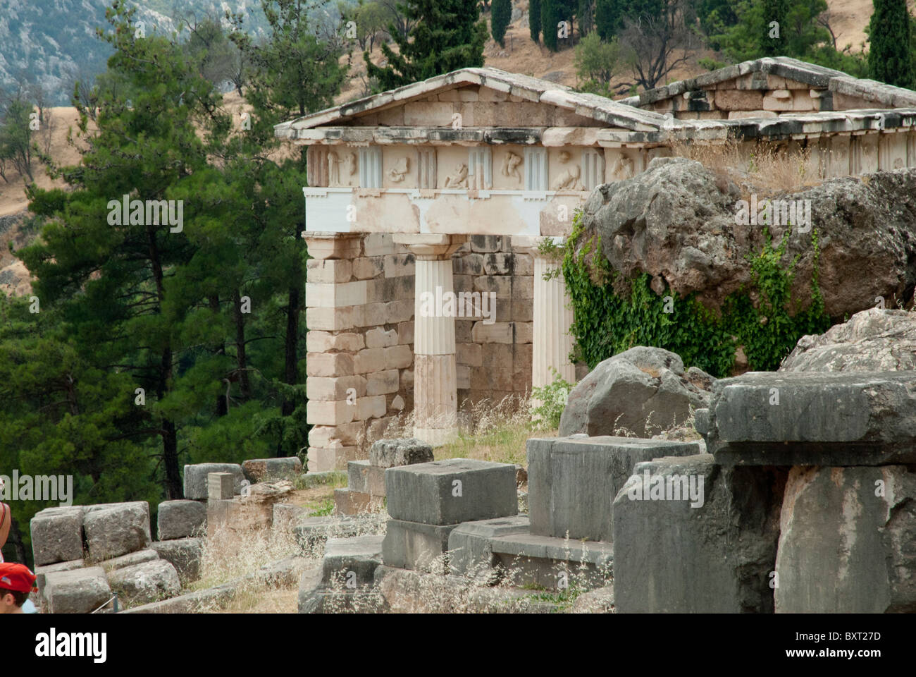 Treasury of Athens, located at the temple of Delphi, Delphi ,Greece ...