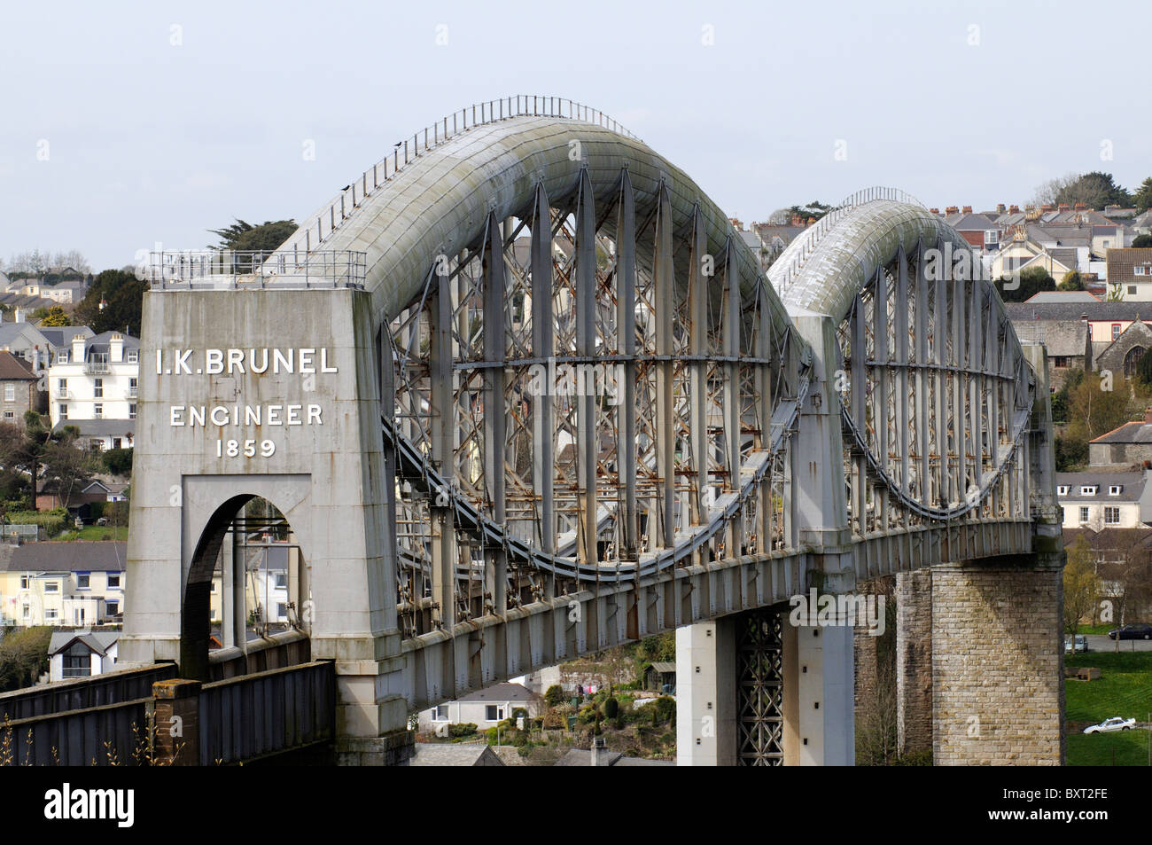 Isambard Kingdom Brunel's Royal Albert bridge which carries the railway ...