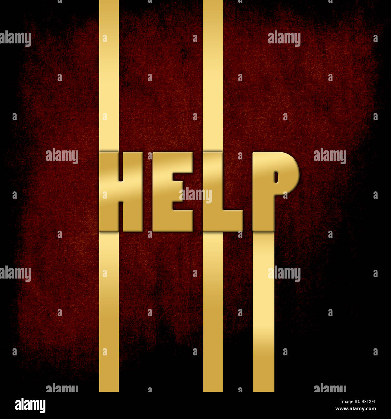 Golden color word help on grunge background with lines Stock Photo - Alamy