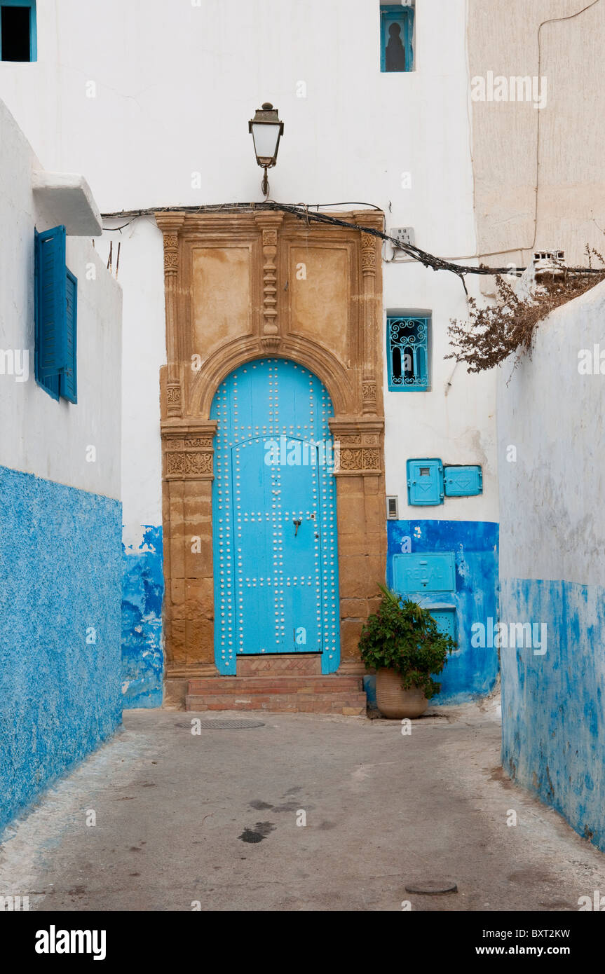 Arched doorway in the Oudayas Casbah in Rabat, Morocco, North Africa ...