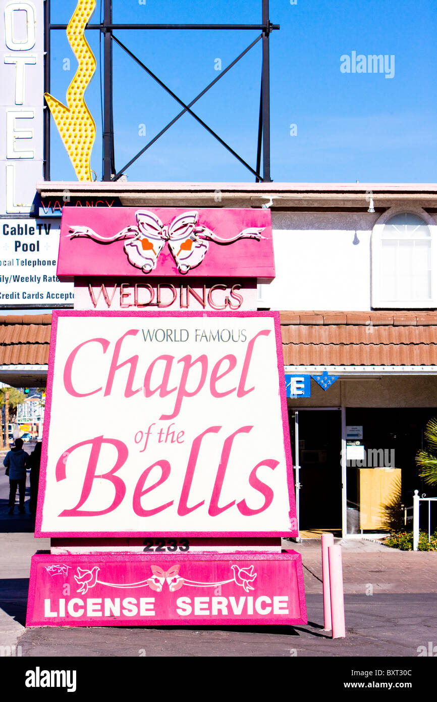 sign of wedding chapel, Las Vegas, Nevada, USA Stock Photo - Alamy