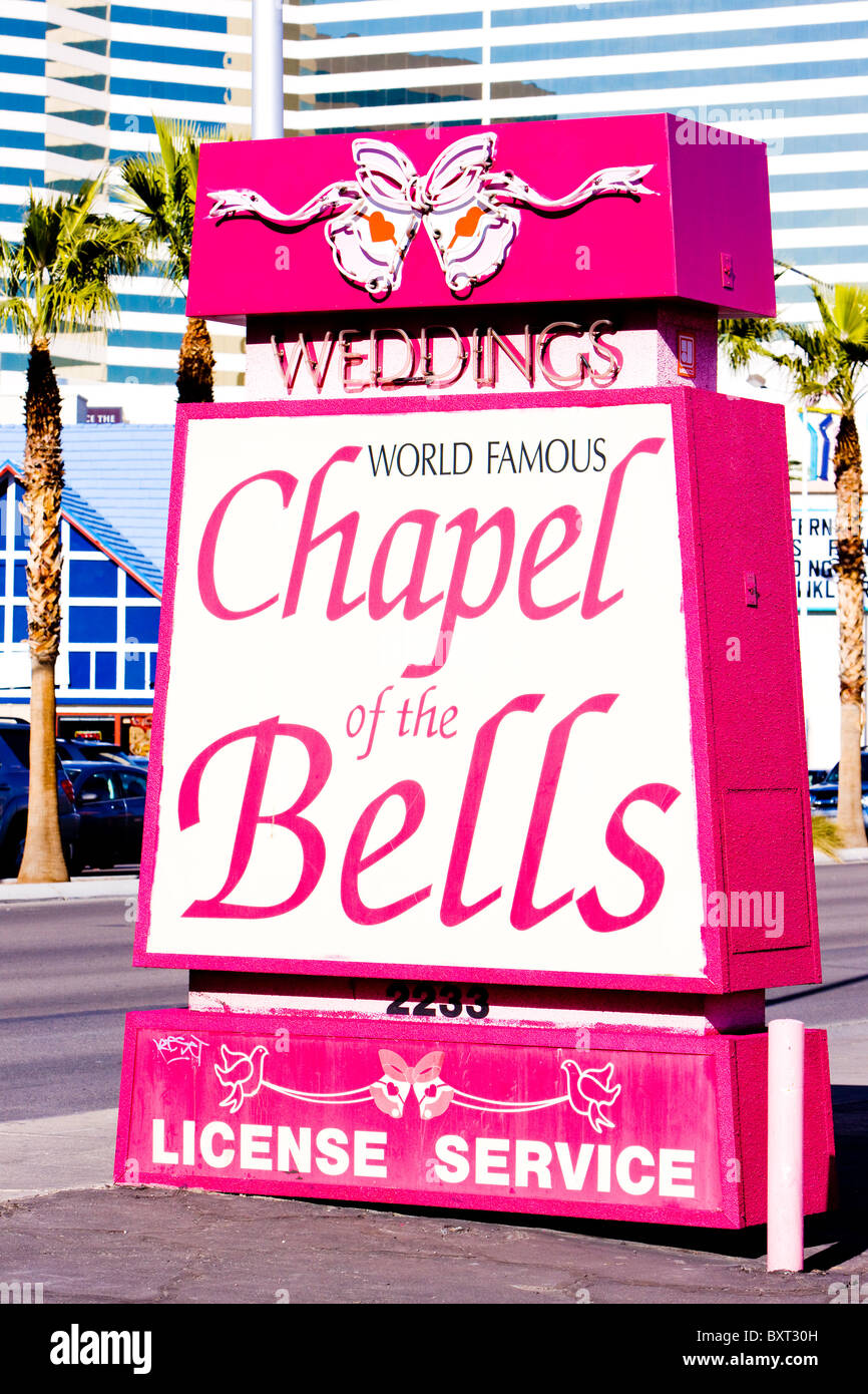 sign of wedding chapel, Las Vegas, Nevada, USA Stock Photo - Alamy