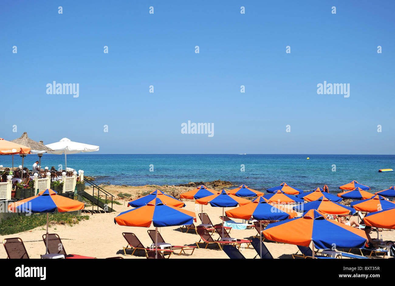 The beach at Stalis or Stalida, Crete, Greece Stock Photo - Alamy