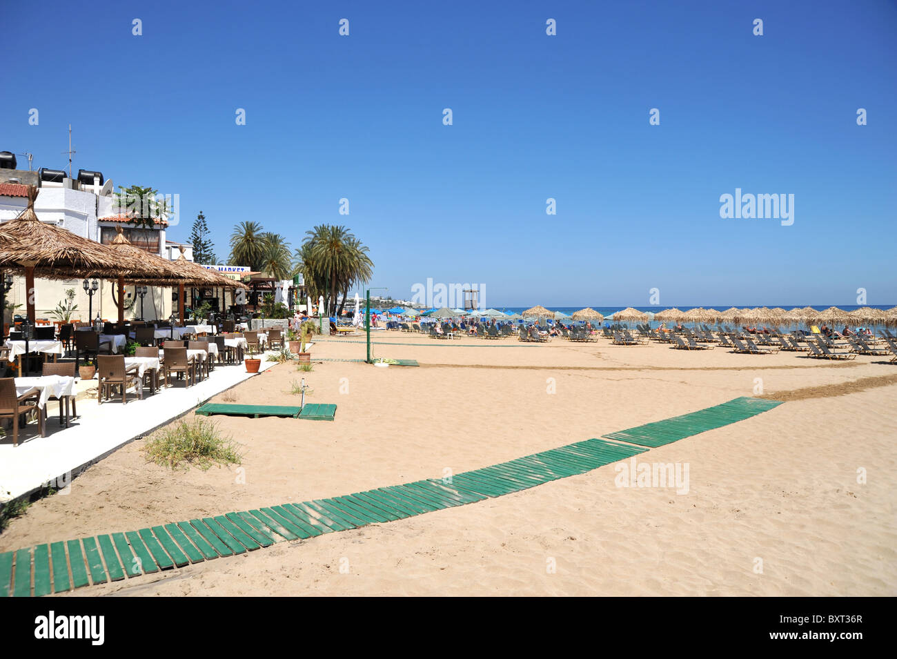 The beach at Stalis or Stalida, Crete, Greece Stock Photo - Alamy