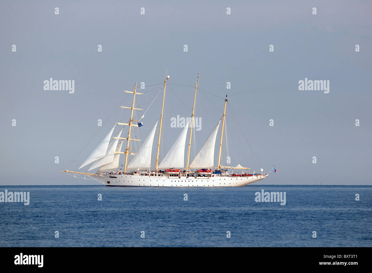 Big clipper boat in Corsica`s water area. France Stock Photo - Alamy