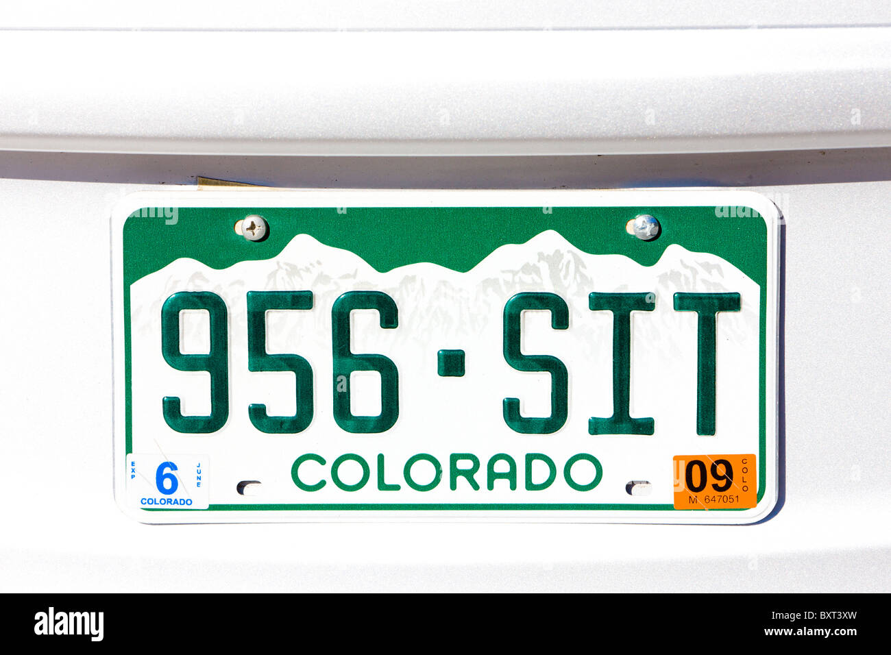 registration number, Colorado, USA Stock Photo - Alamy