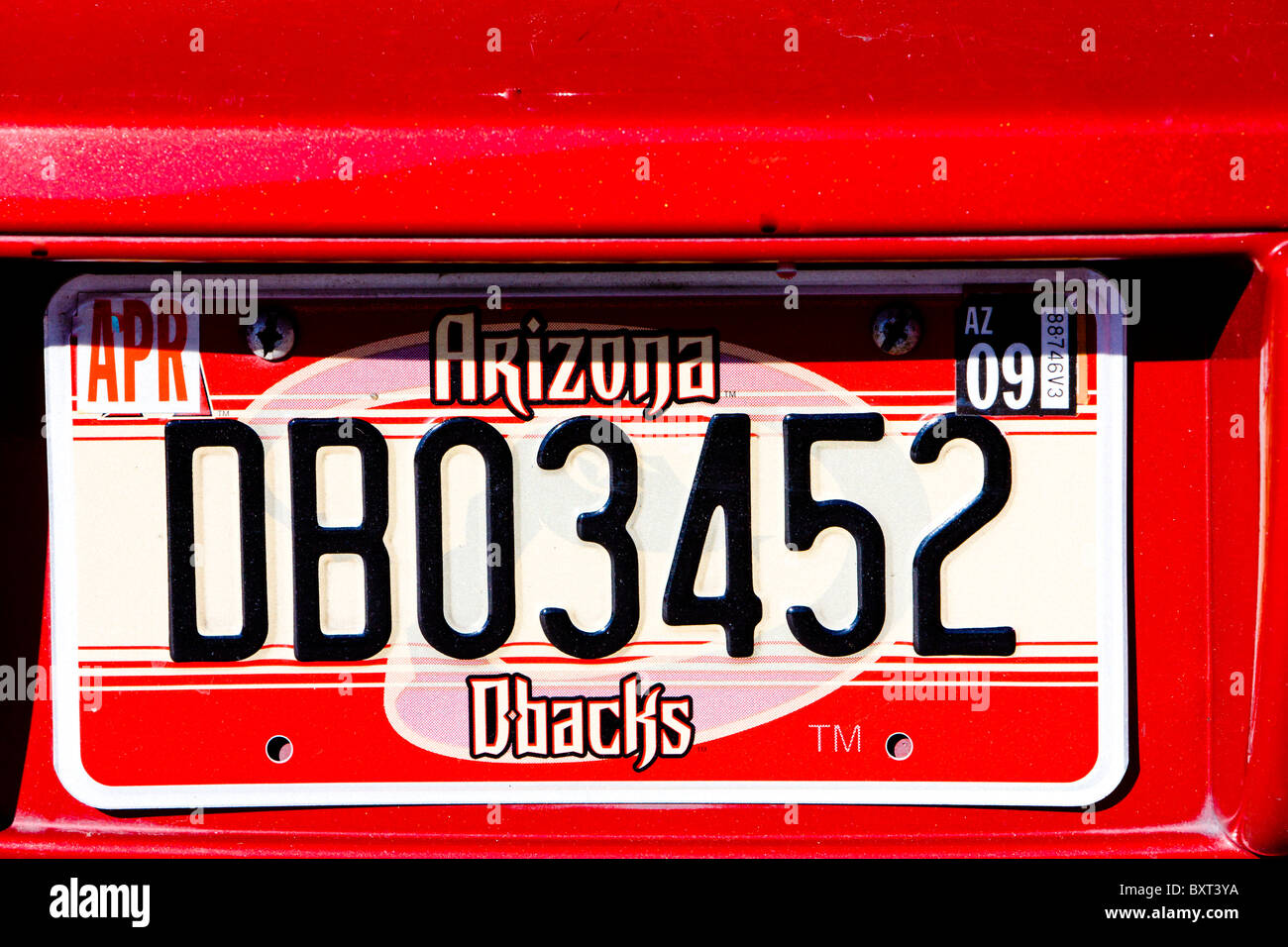 registration number, Arizona, USA Stock Photo - Alamy
