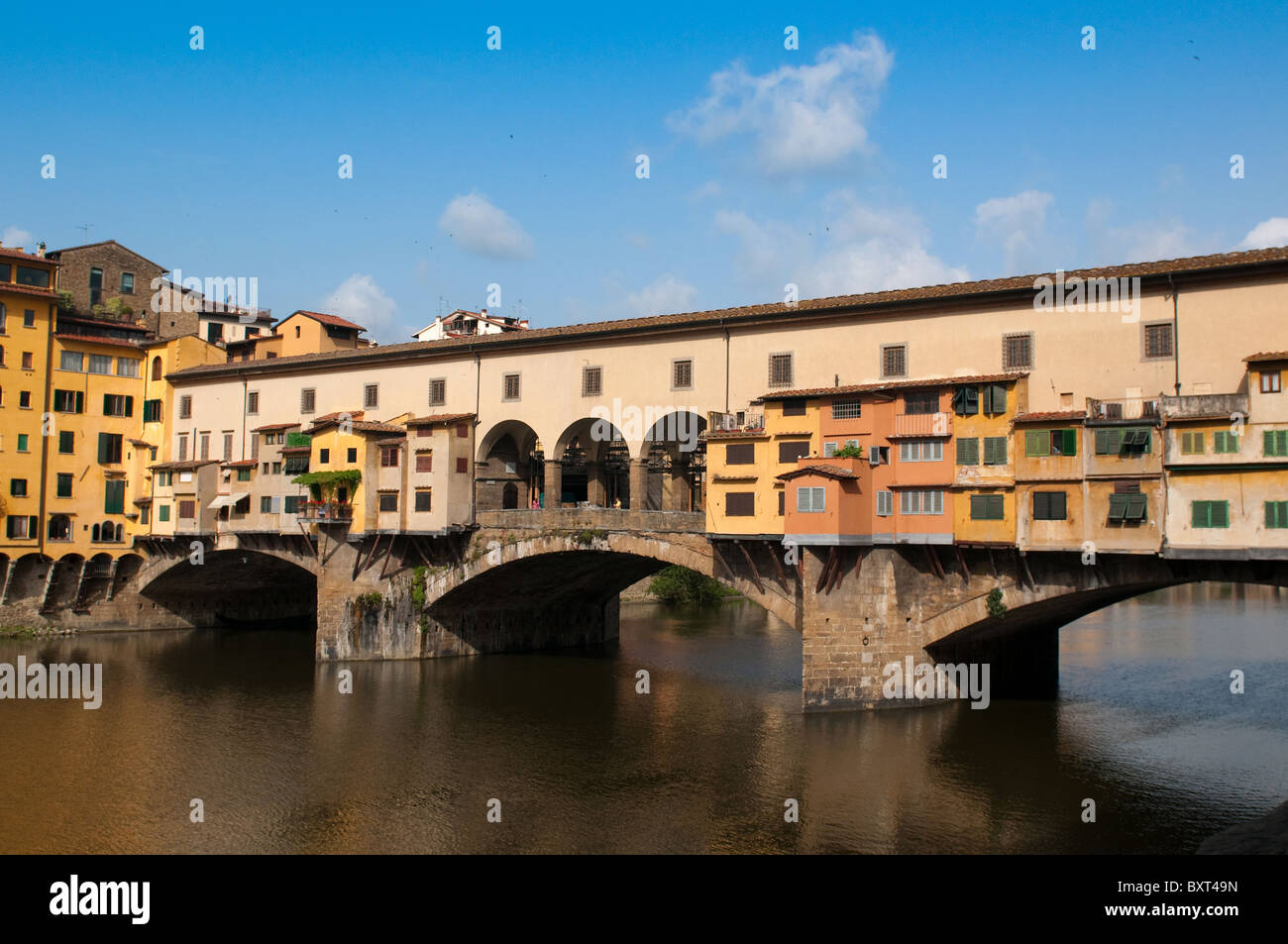 The Ponte Vecchio ("Old Bridge") is a Medieval bridge over the Arno ...