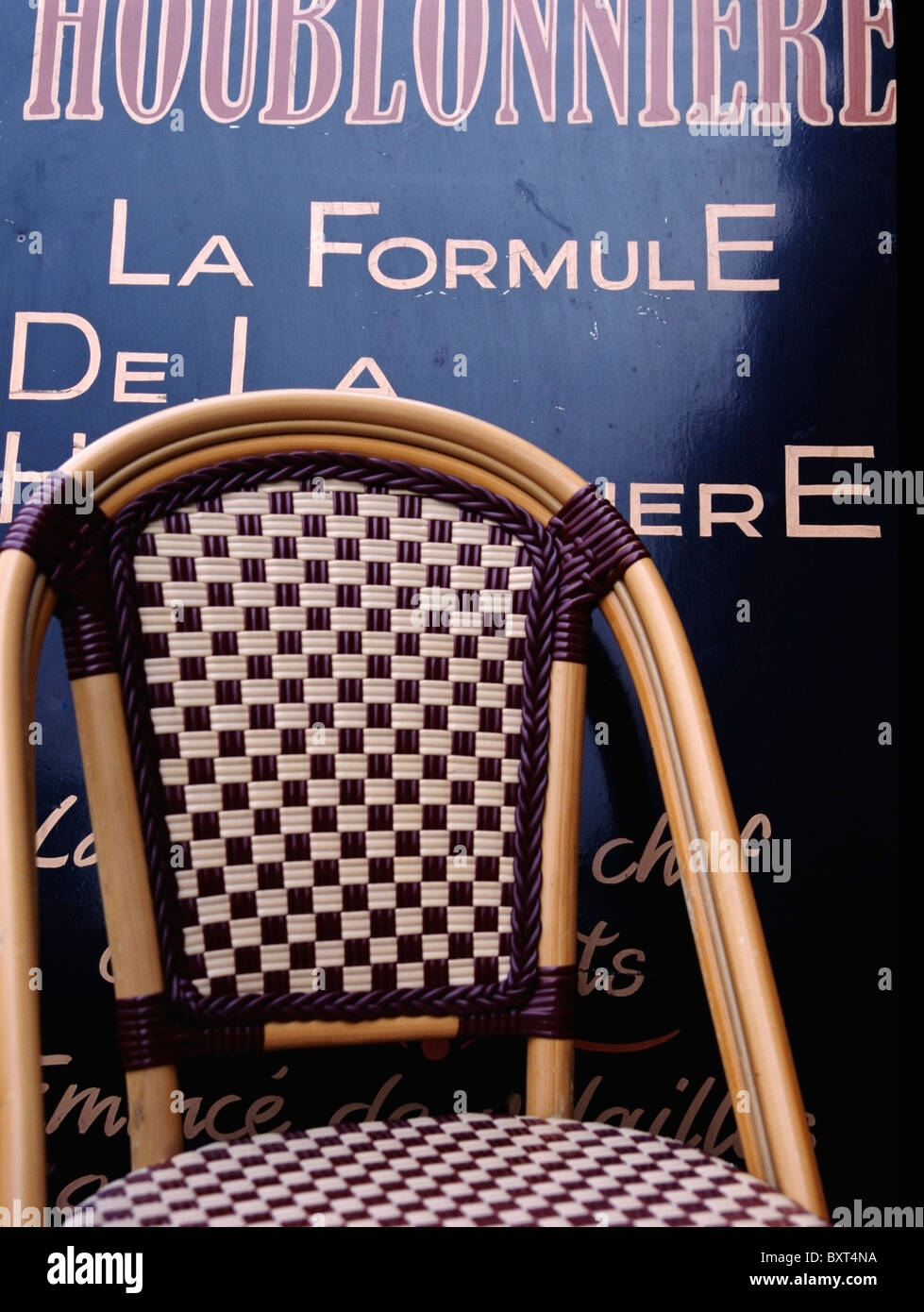 Cafe, Chair And Menu, Close Up Stock Photo - Alamy