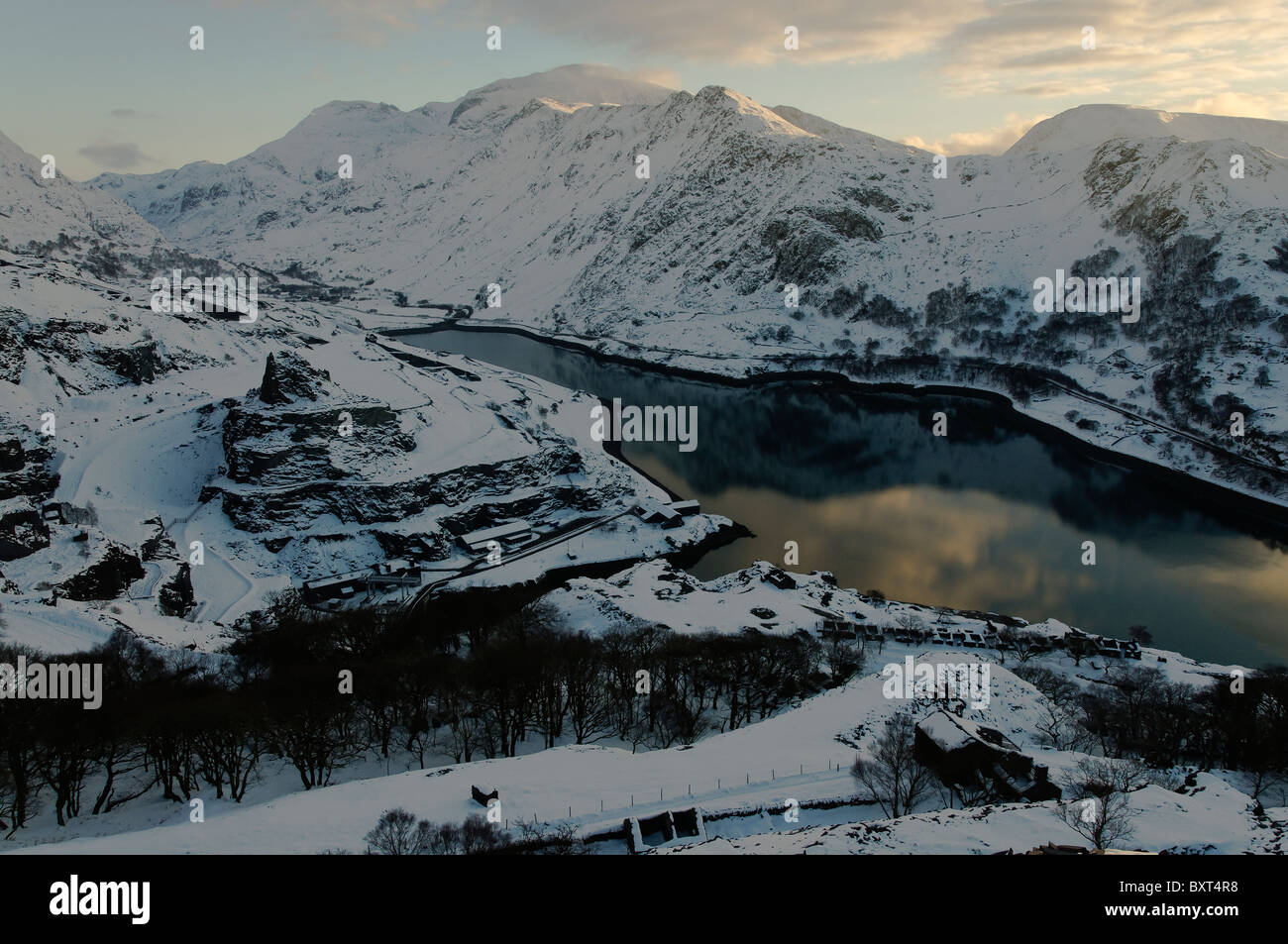The Snowdon massif from the Dinorwic slate quarry Stock Photo - Alamy