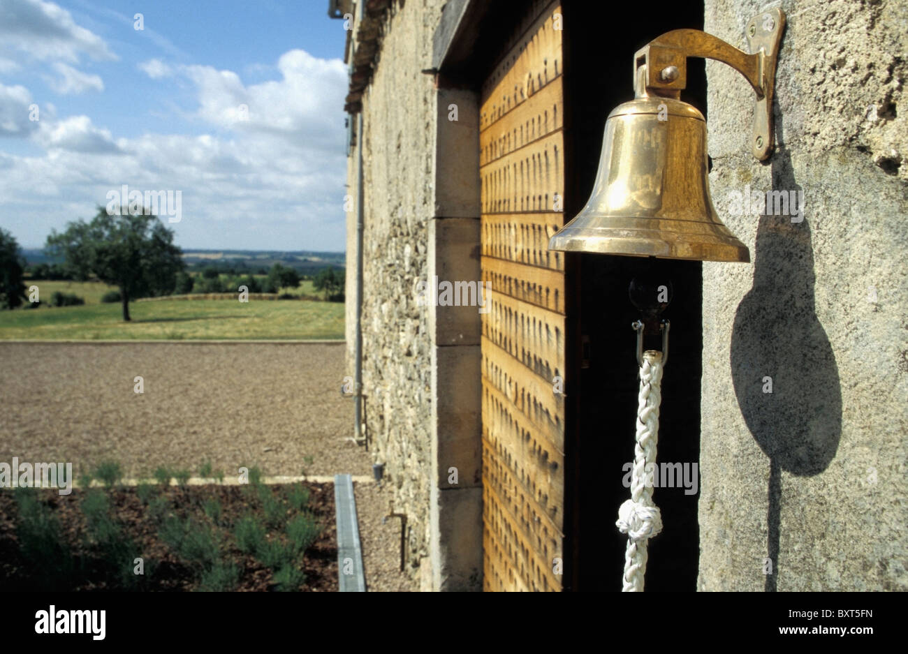 Doorway Bell On Rural Stone House Stock Photo - Alamy