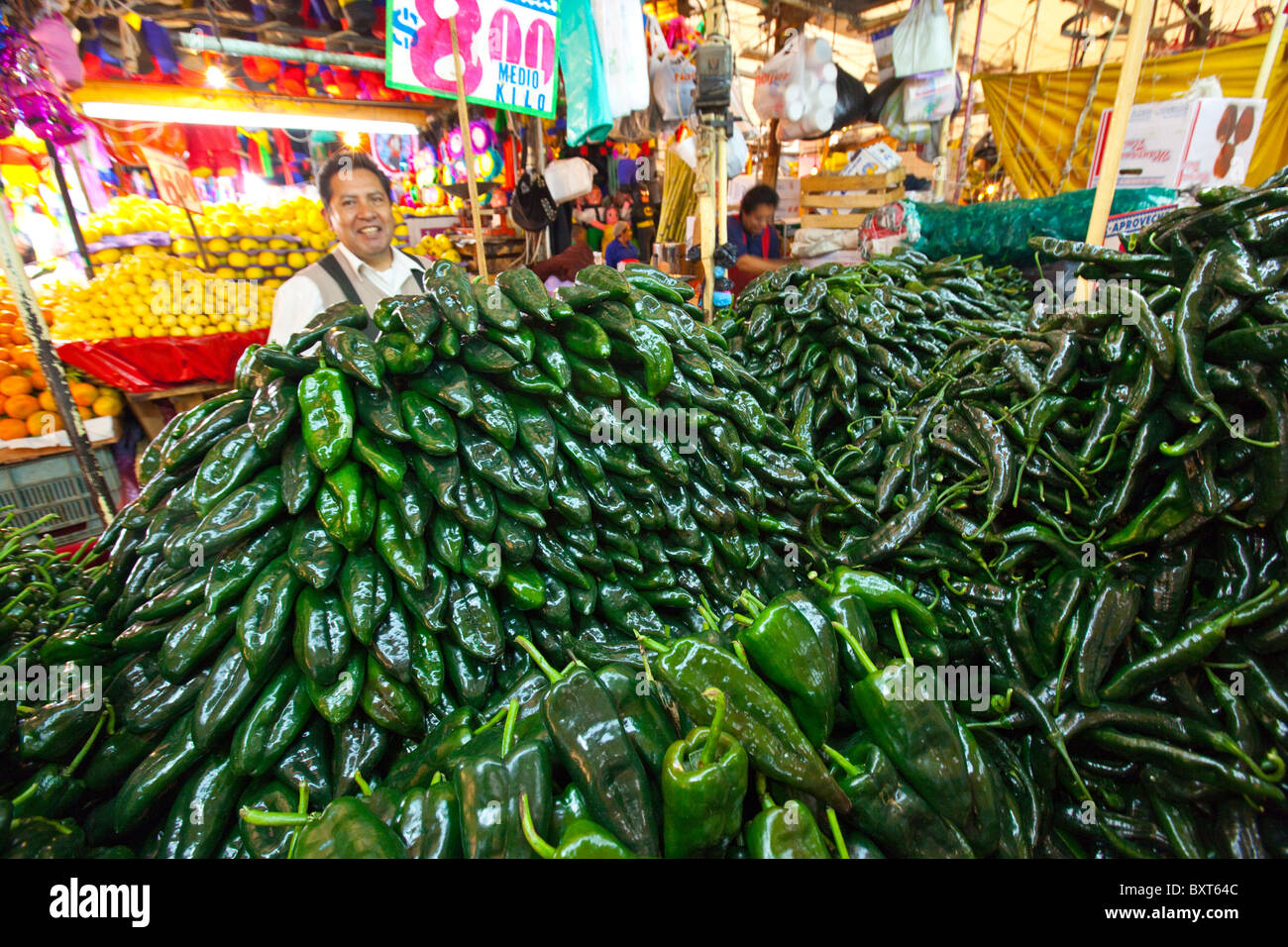 Chilis, La Merced Market in Mexico City Stock Photo - Alamy