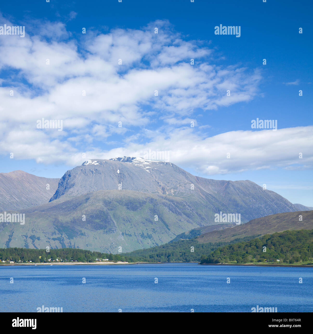 Ben Nevis , highest mountain in the British Isles, view from the road ...