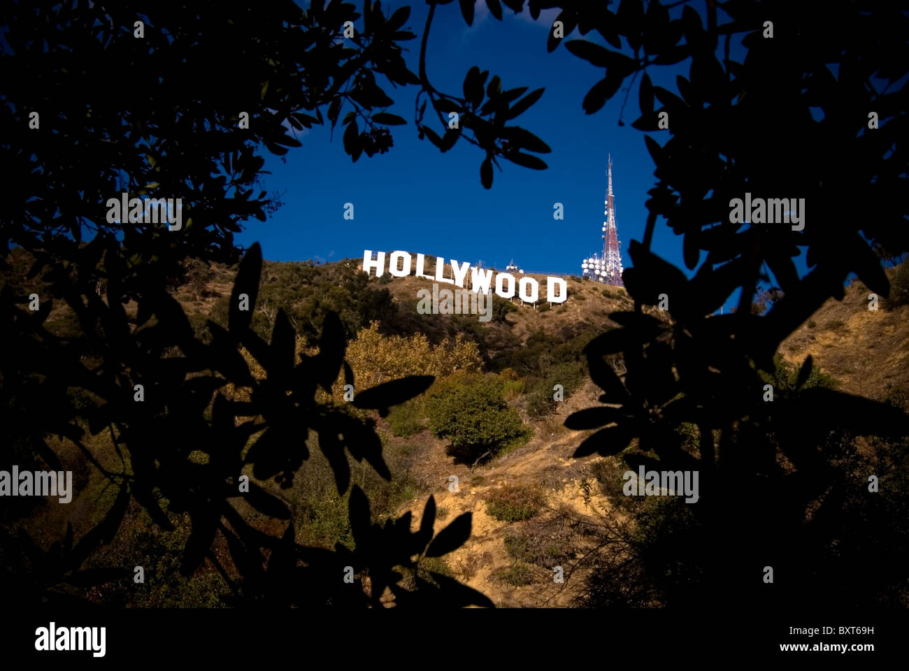 Los Angeles, California,USA. The famous Hollywood sign in the Mount Lee ...