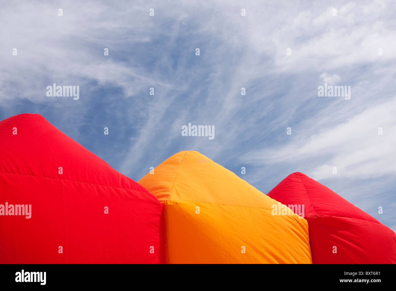 colorful tents in a summer day Stock Photo - Alamy
