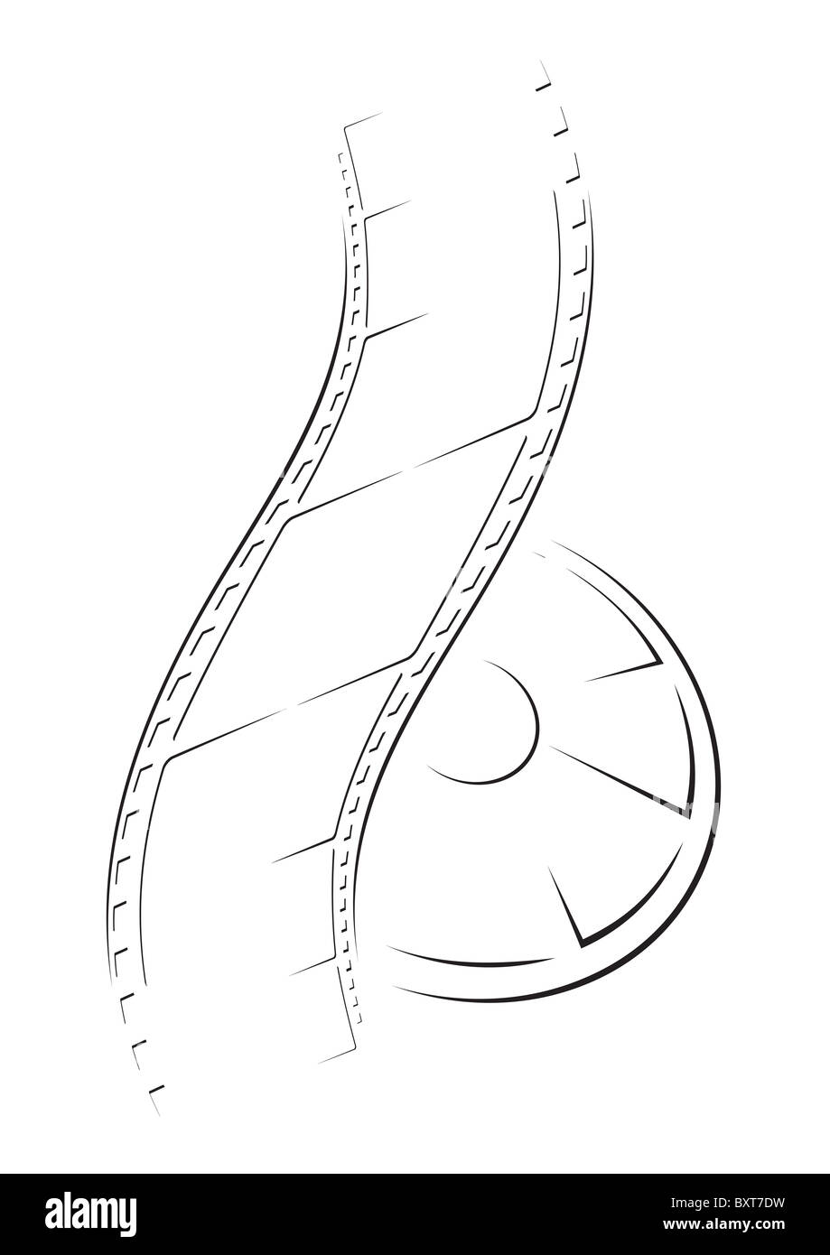 Movie film reel sketch Cut Out Stock Images & Pictures - Alamy