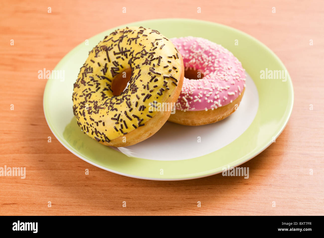 the sweet doughnuts on plate Stock Photo - Alamy