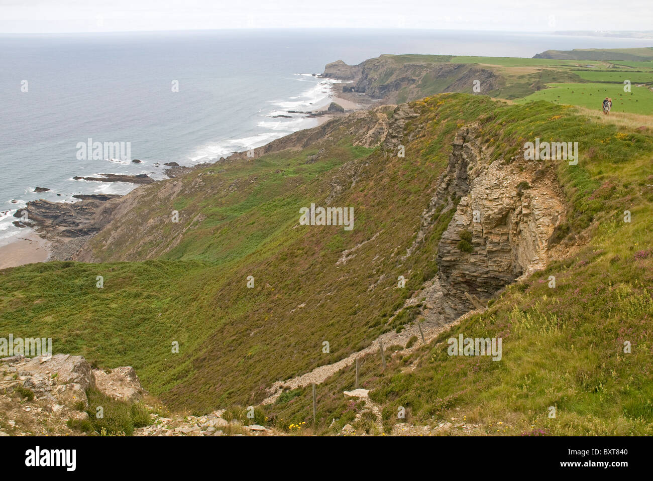 The impressive north Cornwall coastline at High Cliff, a few miles ...