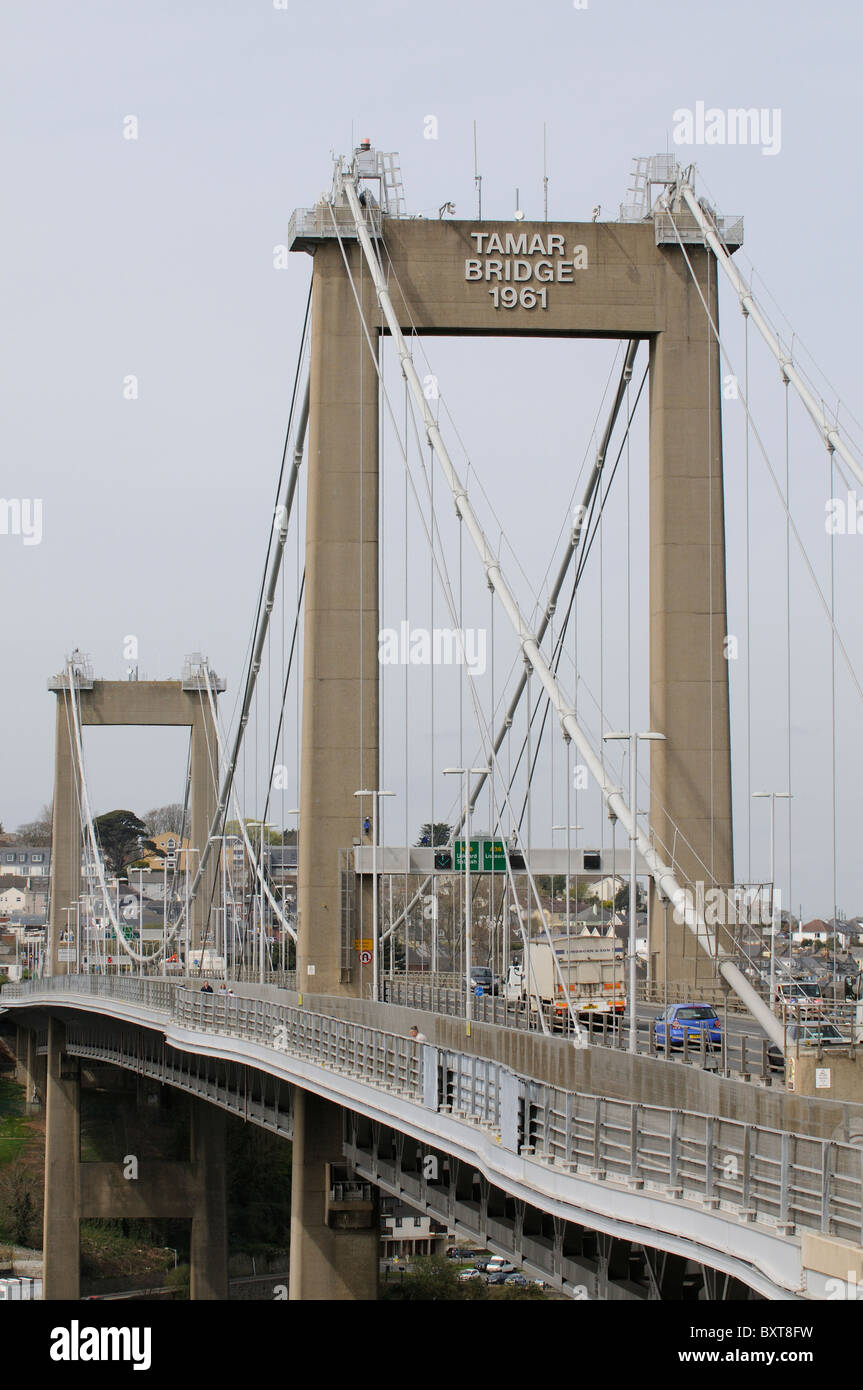 Tamar suspension Bridge at Saltash Cornwall England Stock Photo - Alamy