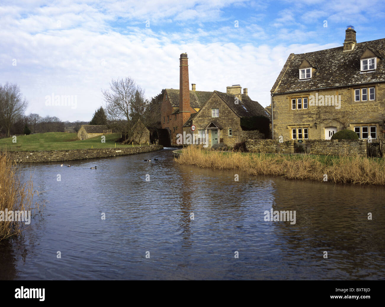 Lower Slaughter Gloucestershire England UK The Old Mill now a museum in ...
