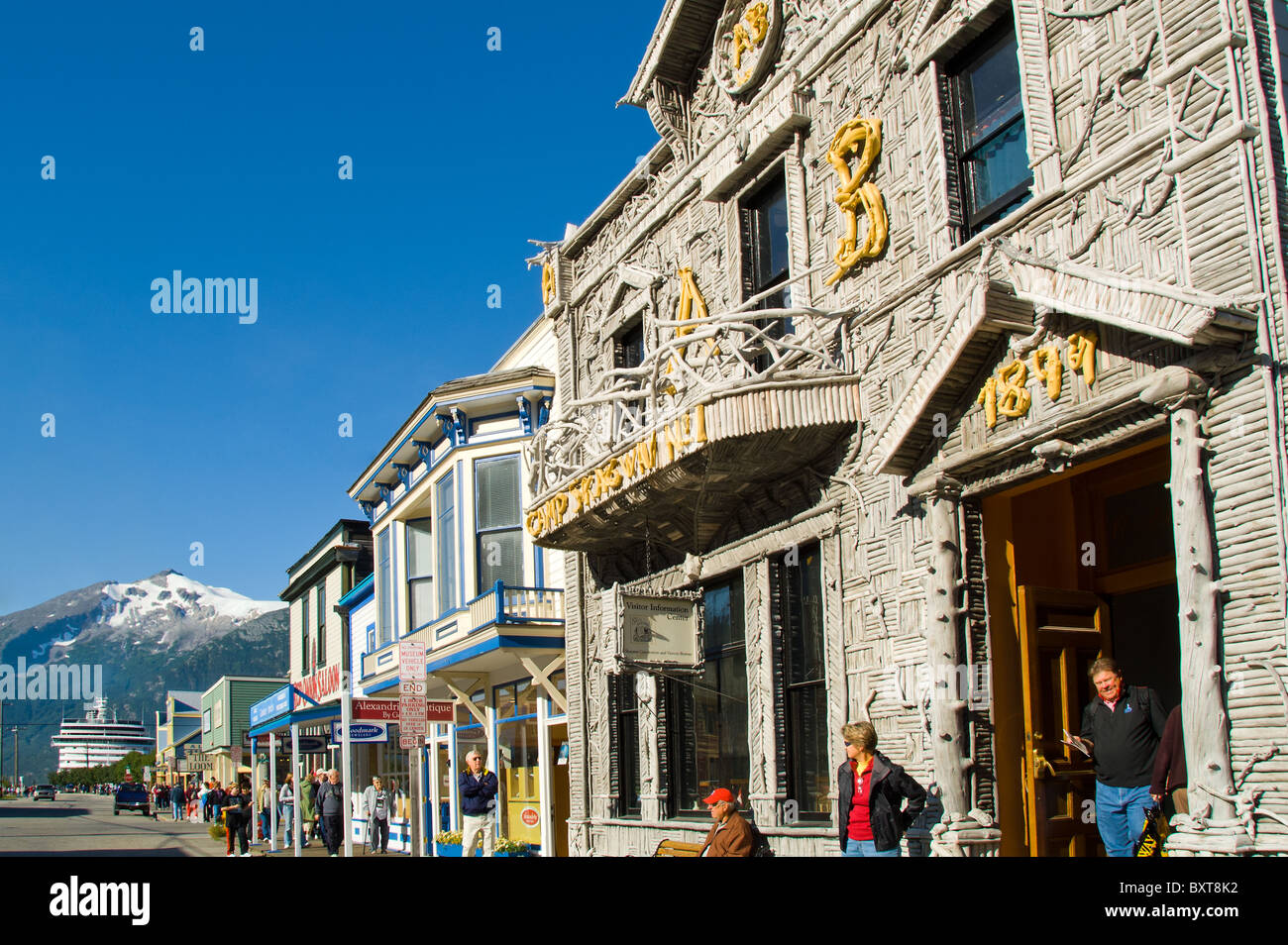 Broadway Street runs through Skagway, Alaska, a National Historic ...