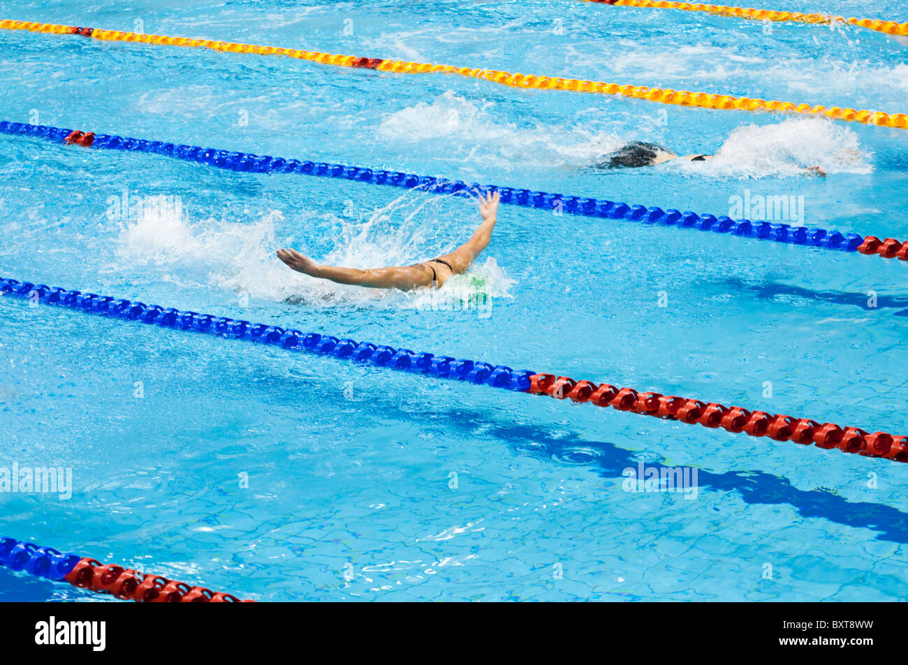 swimmers swimming in a pool Stock Photo - Alamy