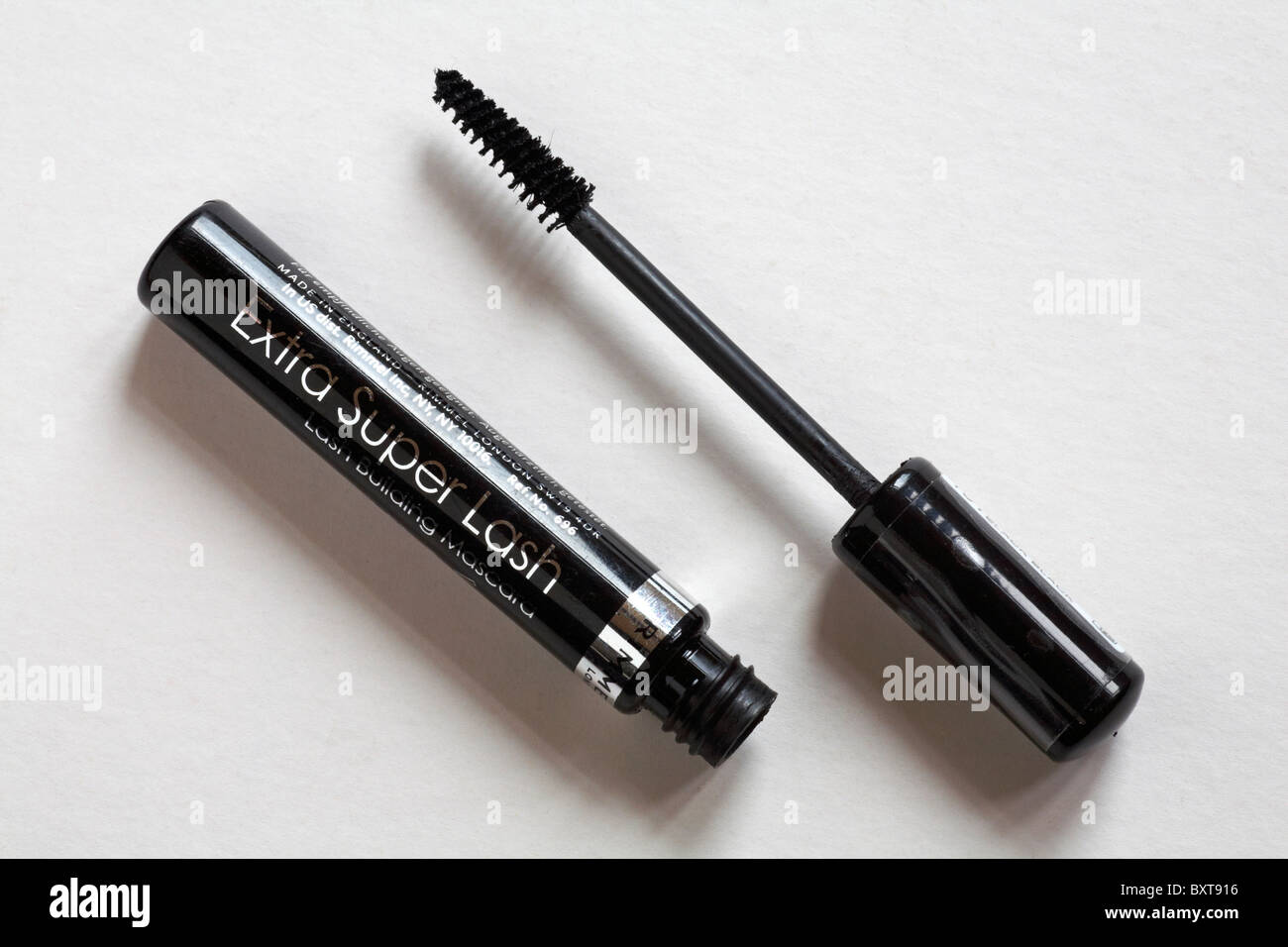 Extra super lash mascara with dried up brush Stock Photo - Alamy