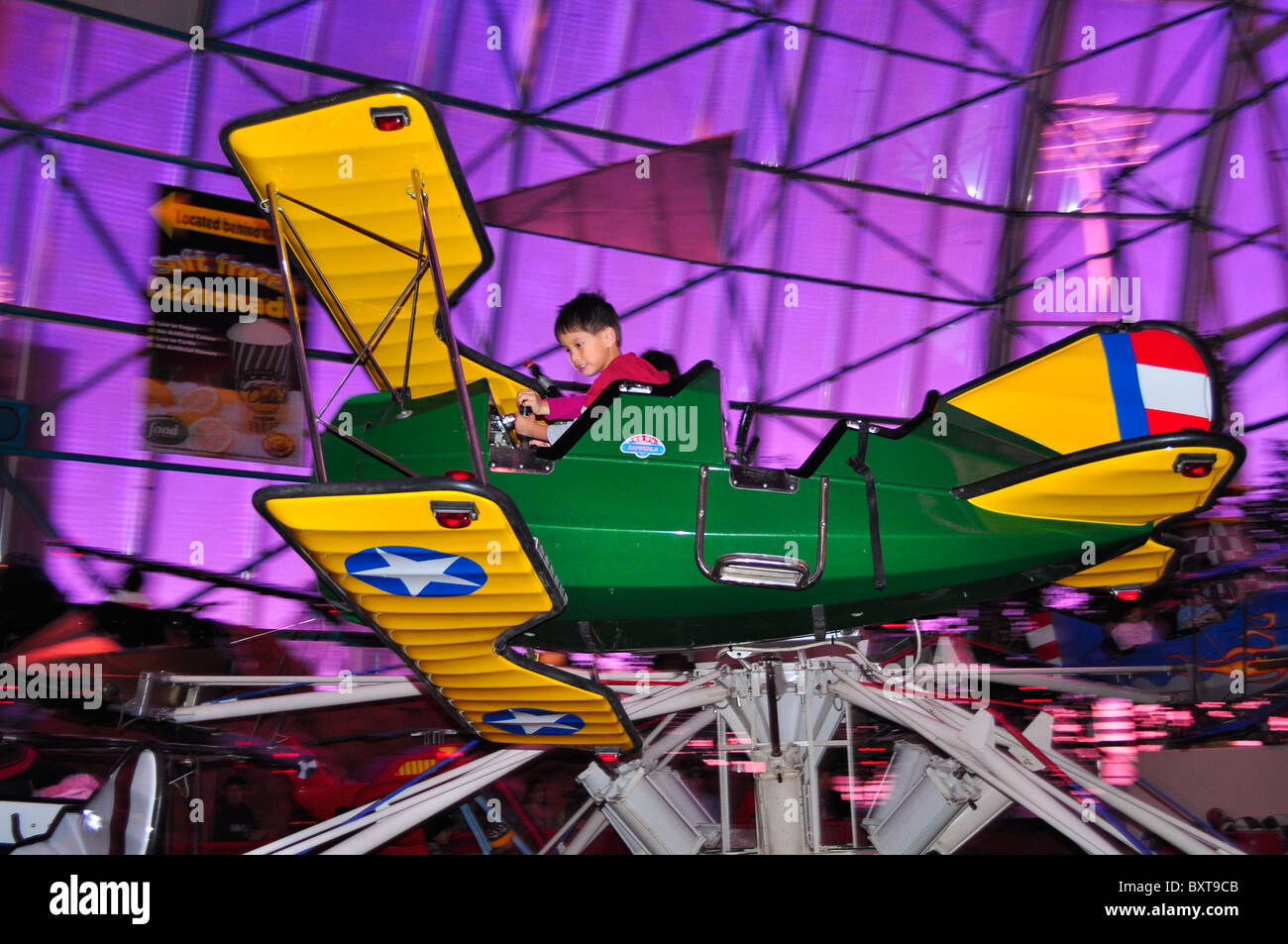 Child on Airplane ride at Circus Circus Casino, Las Vegas Stock Photo ...