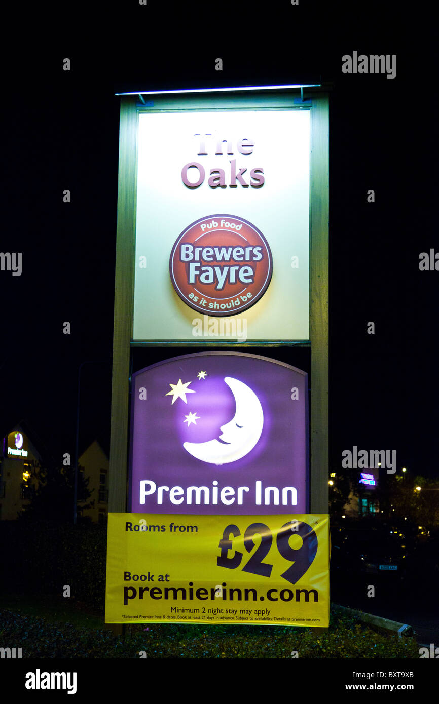 Premier Inn hotel sign in Norwich, UK Stock Photo - Alamy