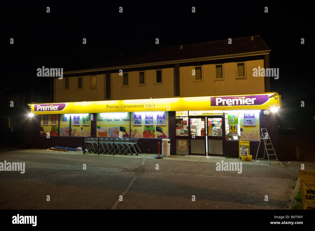 Premier convenience store at night in UK Stock Photo - Alamy